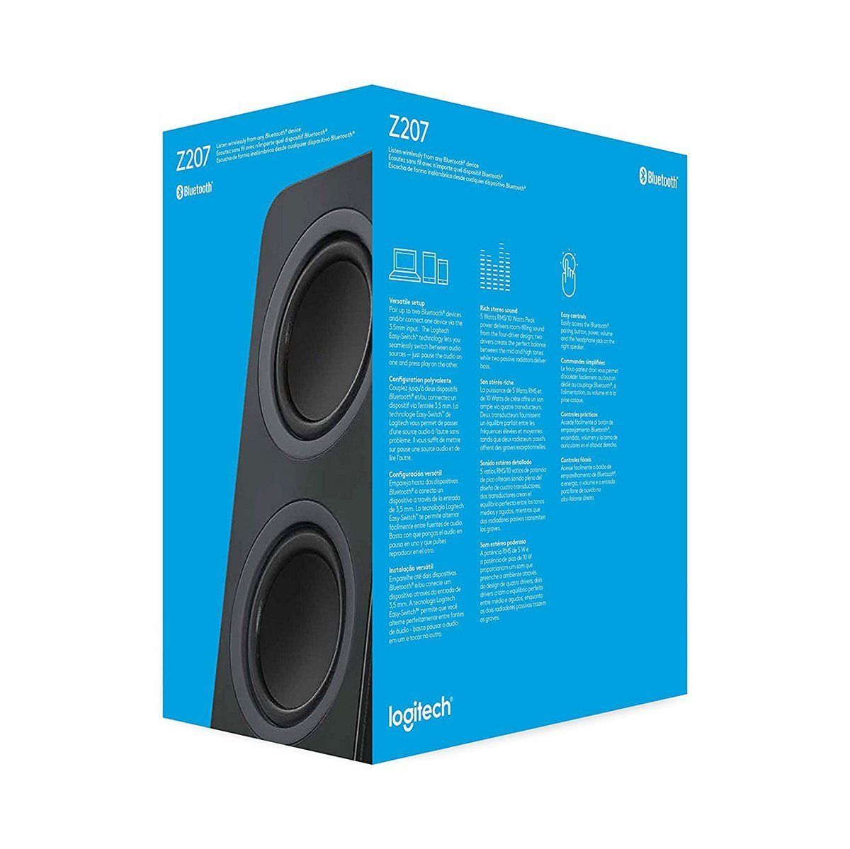 Parlantes Logitech 2.0 Bluetooth para PC Celular Tablet Z207 ...